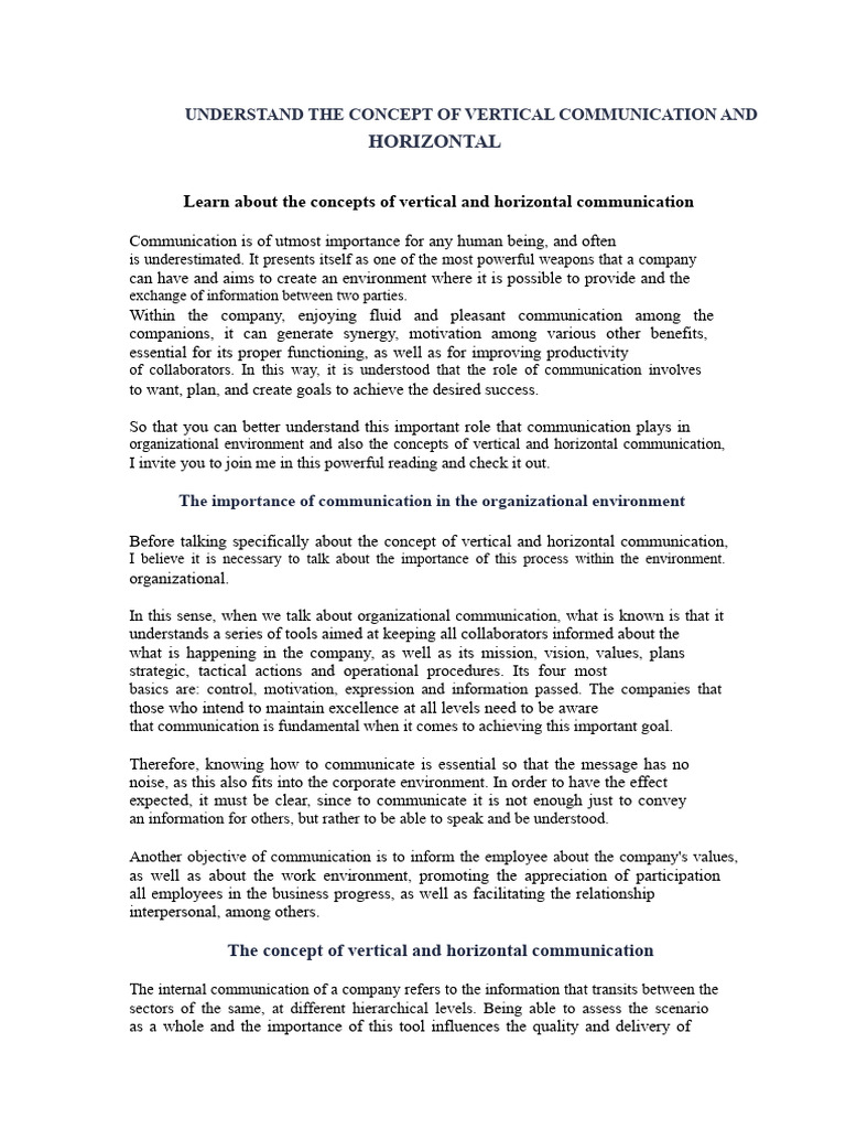 Vertical vs. Horizontal Communication Explained | PDF | Communication ...
