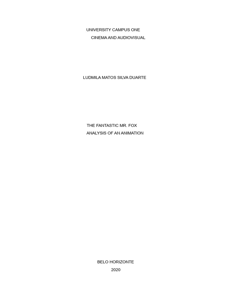 Scenery Analysis of The Fantastic Mr. Fox | PDF