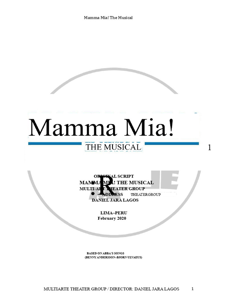 Mamma Mia! Musical Script Overview | PDF