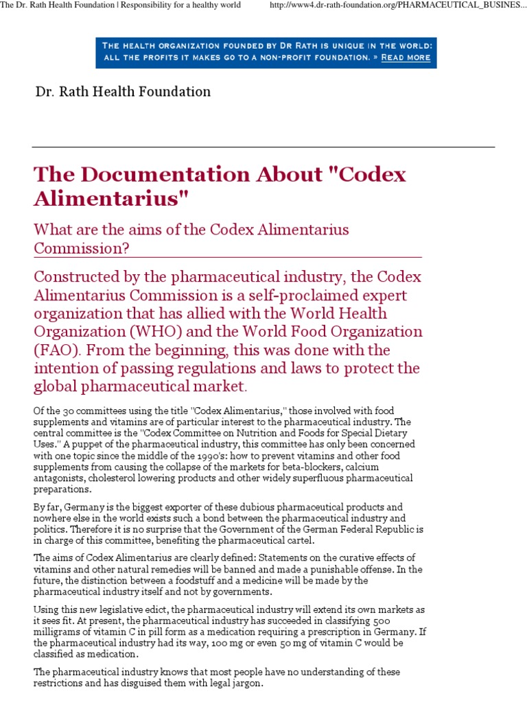 The Documentation About Codex Alimentarius | PDF | Dietary Supplements ...