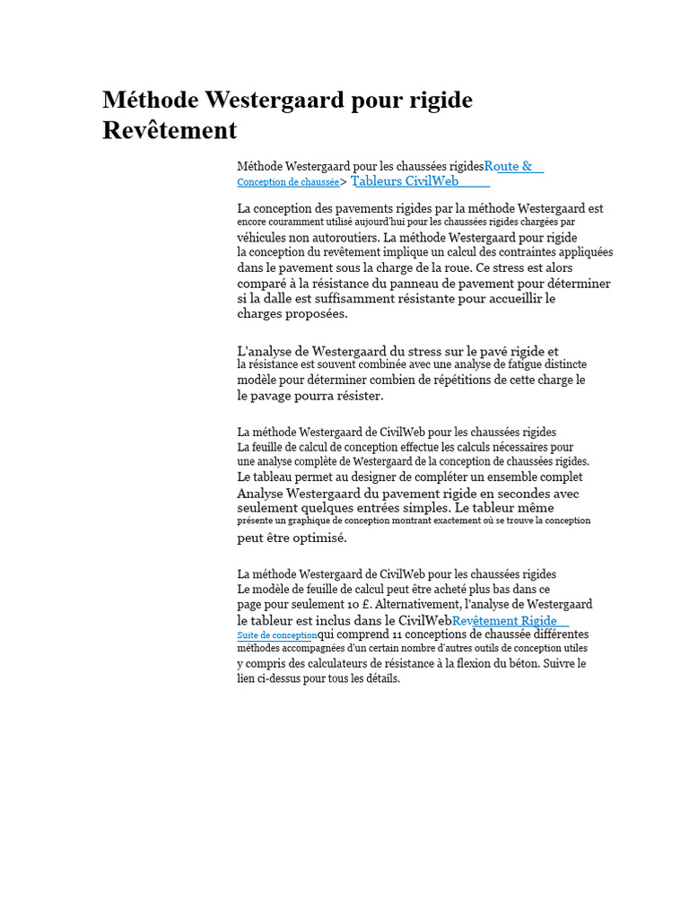 Méthode de Westergaard Pour Les Chaussées Rigides | PDF | Fatigue ...