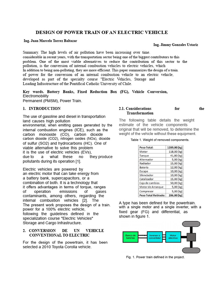Powertrain Design of An Electric Vehicle | PDF | Electric Vehicle | Force