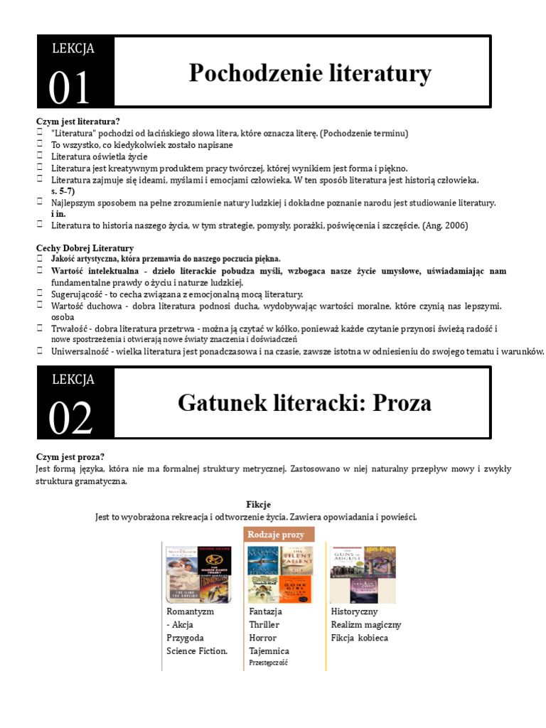 Notatki Literackie | PDF