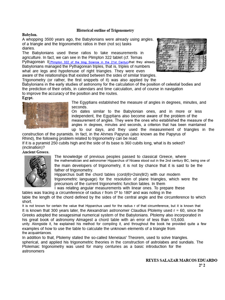 Evolution of Trigonometry Through History | PDF | Trigonometry ...