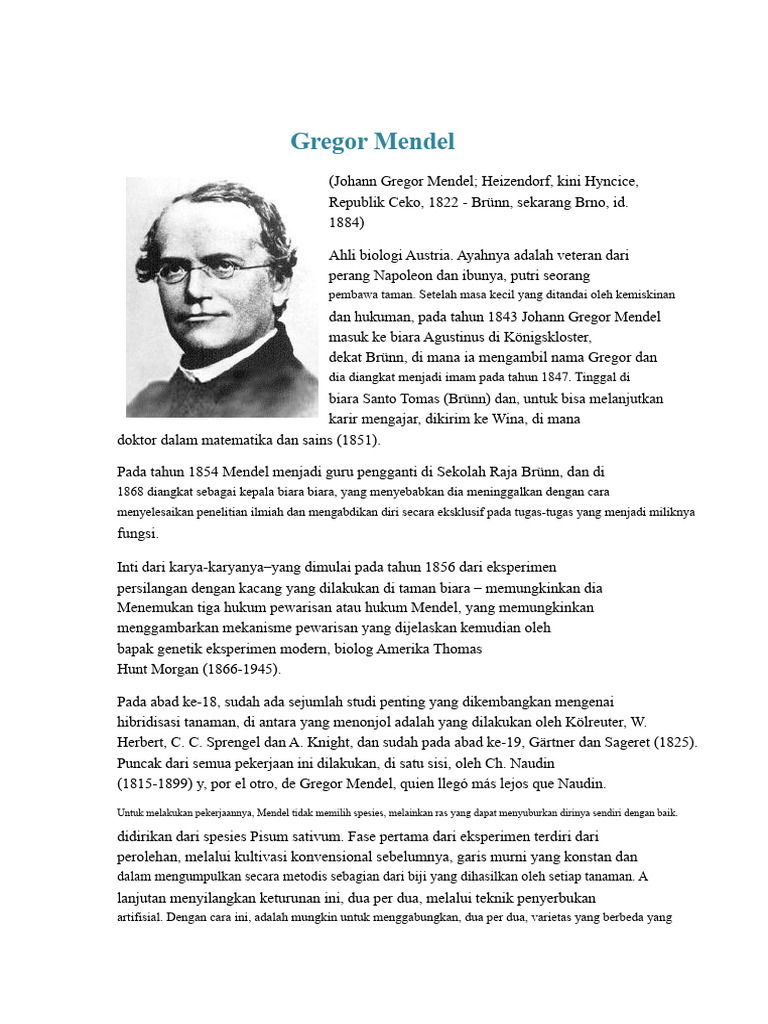 Gregor Mendel | PDF
