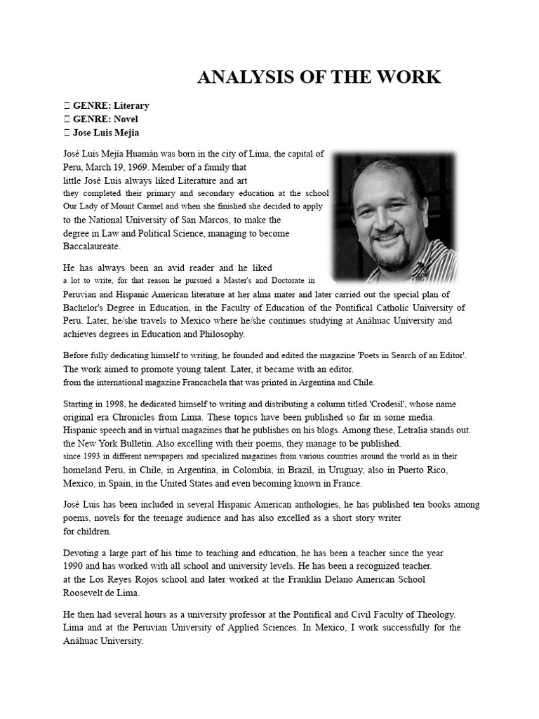 Analysis of The Work "BE CAREFUL CLAUDIA WHEN YOU'RE WITH ME" | PDF | Peru