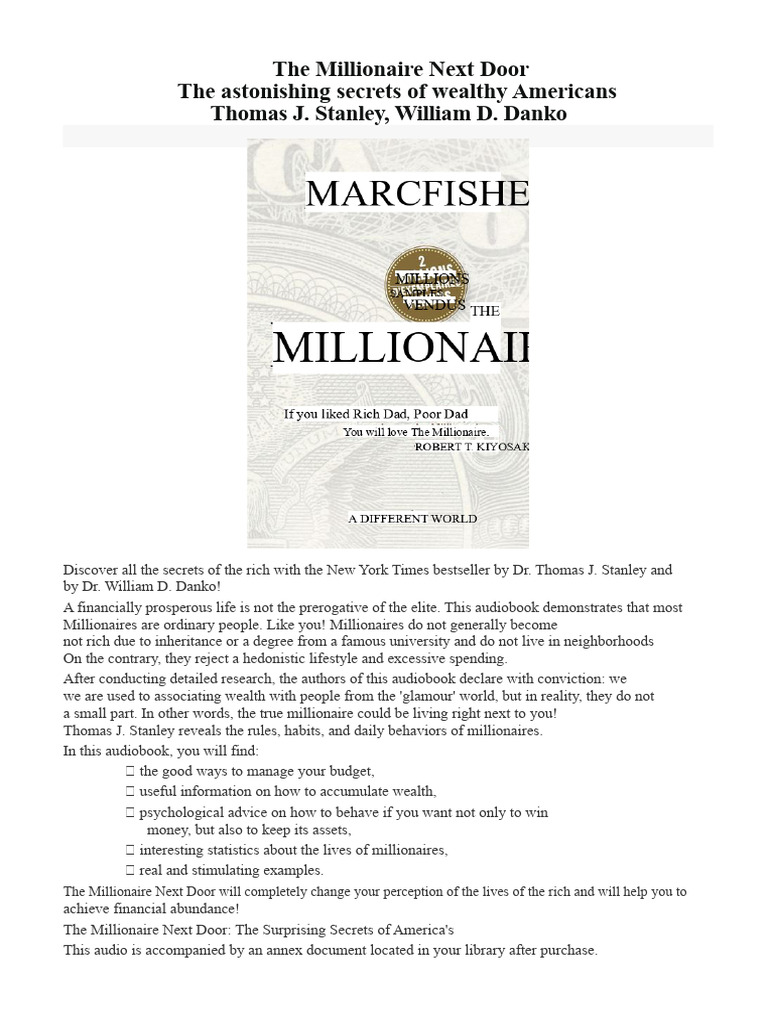 The Millionaire Next Door - Thomas J. Stanley, William D. Danko | PDF ...
