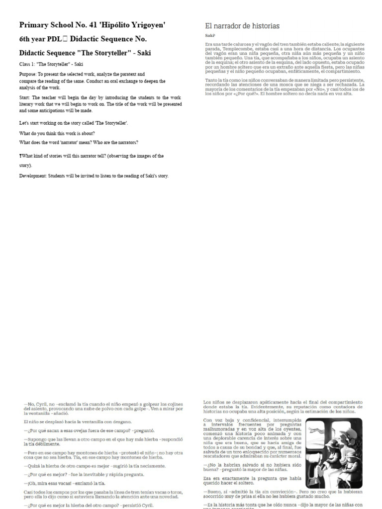 2023 6th Year - Sequence 9 - The Storyteller - Saki | PDF ...