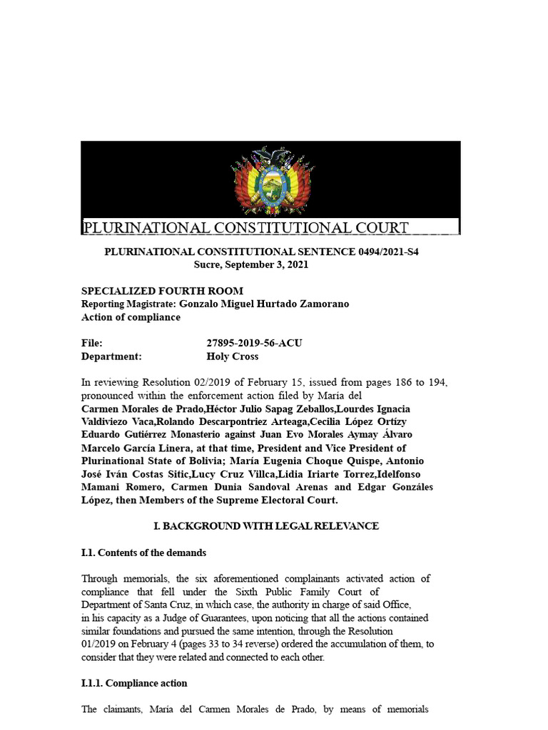 0494 - 2021-S4, September 3, Legal Nature of The Compliance Action and ...
