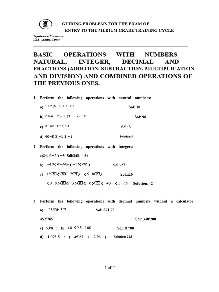 Math Exam Problems for Medium Grade Entry | PDF | Area | Volume