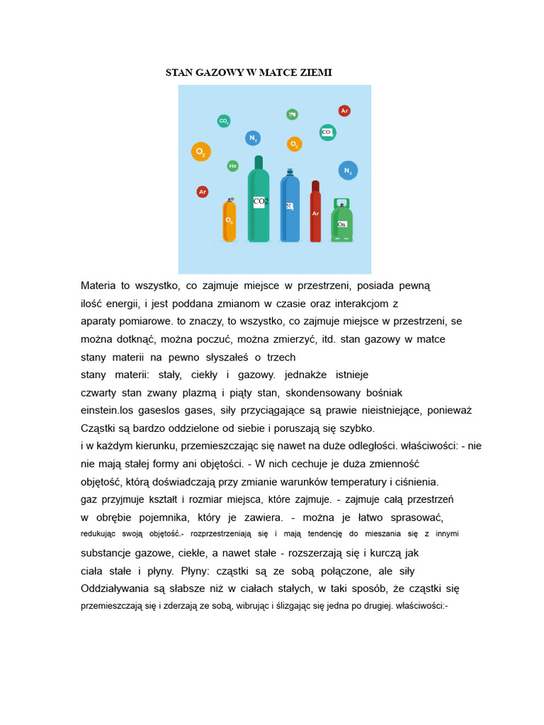 Stan Gazowy Na Matce Ziemi | PDF
