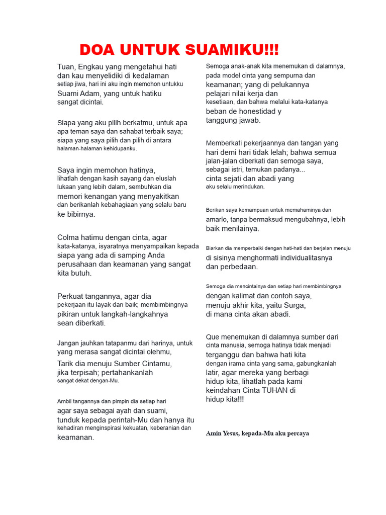 Doa Untuk Suamiku | PDF