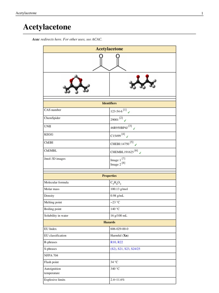 Acetylacetone | Molecules | Chemical Compounds