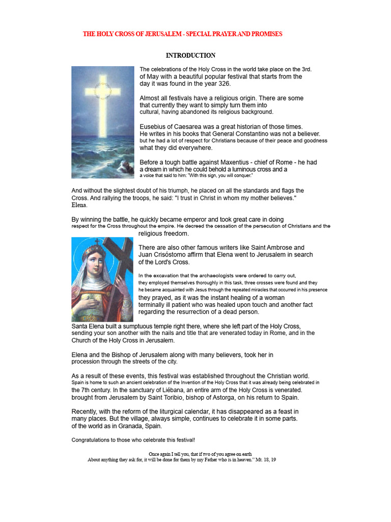 Holy Cross of Jerusalem: Prayer & Promises | PDF | Jesus | Christian ...