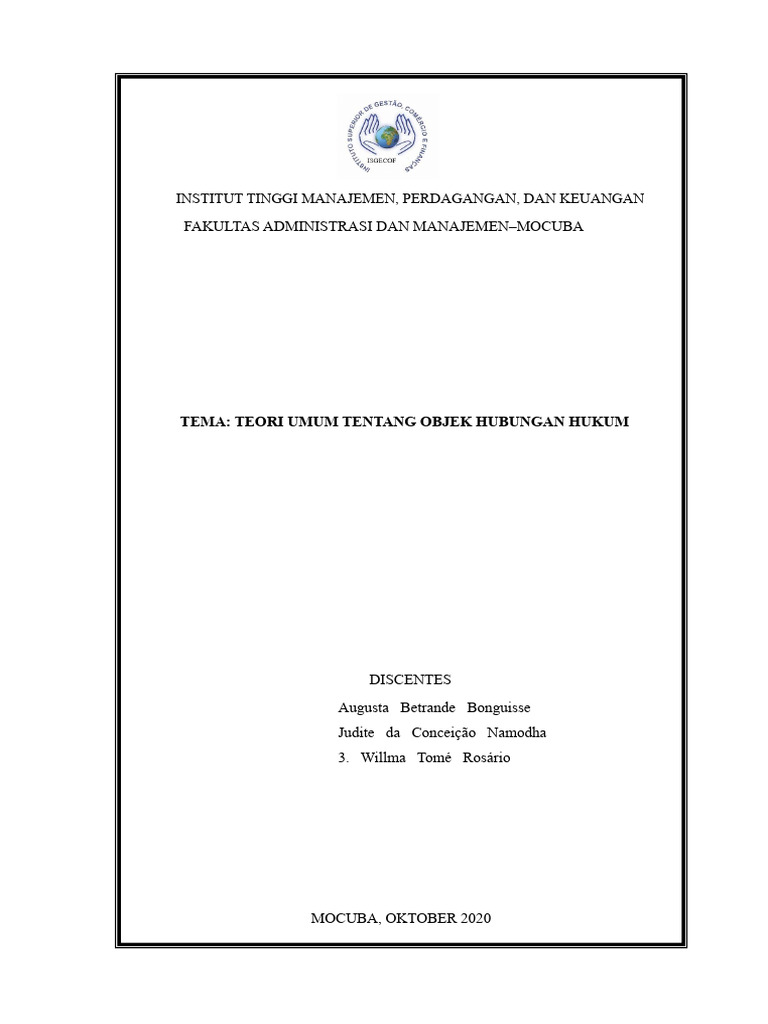 Teori Umum Objek Hubungan Hukum | PDF
