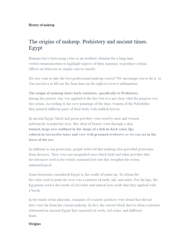 History of Makeup | PDF | Cosmetics | Brush