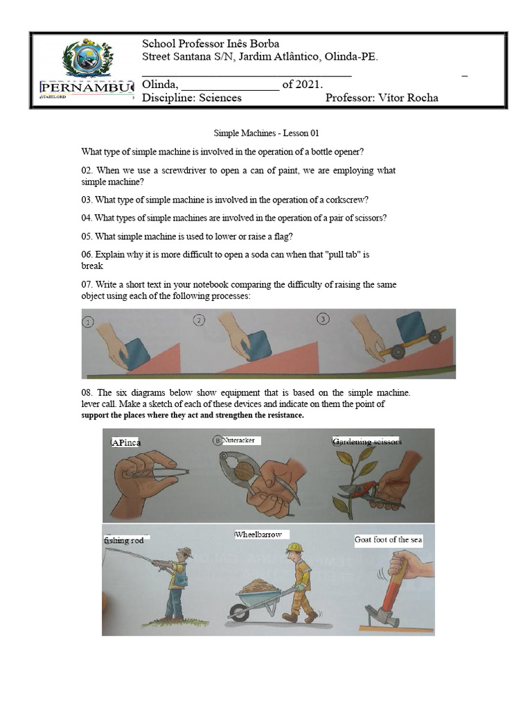 Simple Machines - Additional Exercises | PDF