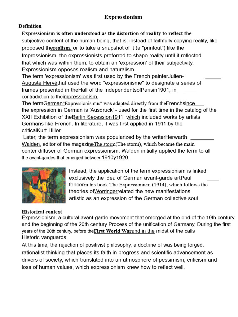 Expressionism | PDF | Expressionism