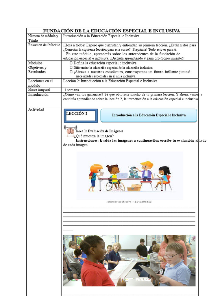 Módulo 1-Lección 2 Prof Ed 301 | PDF | Invalidez | Educación especial