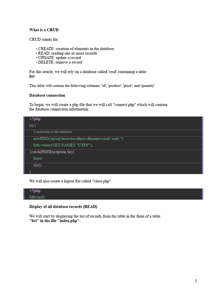 CRUD | PDF | Databases | Sql
