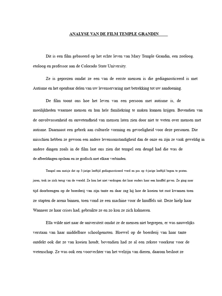 Analyse Van de Film Temple Grandin | PDF