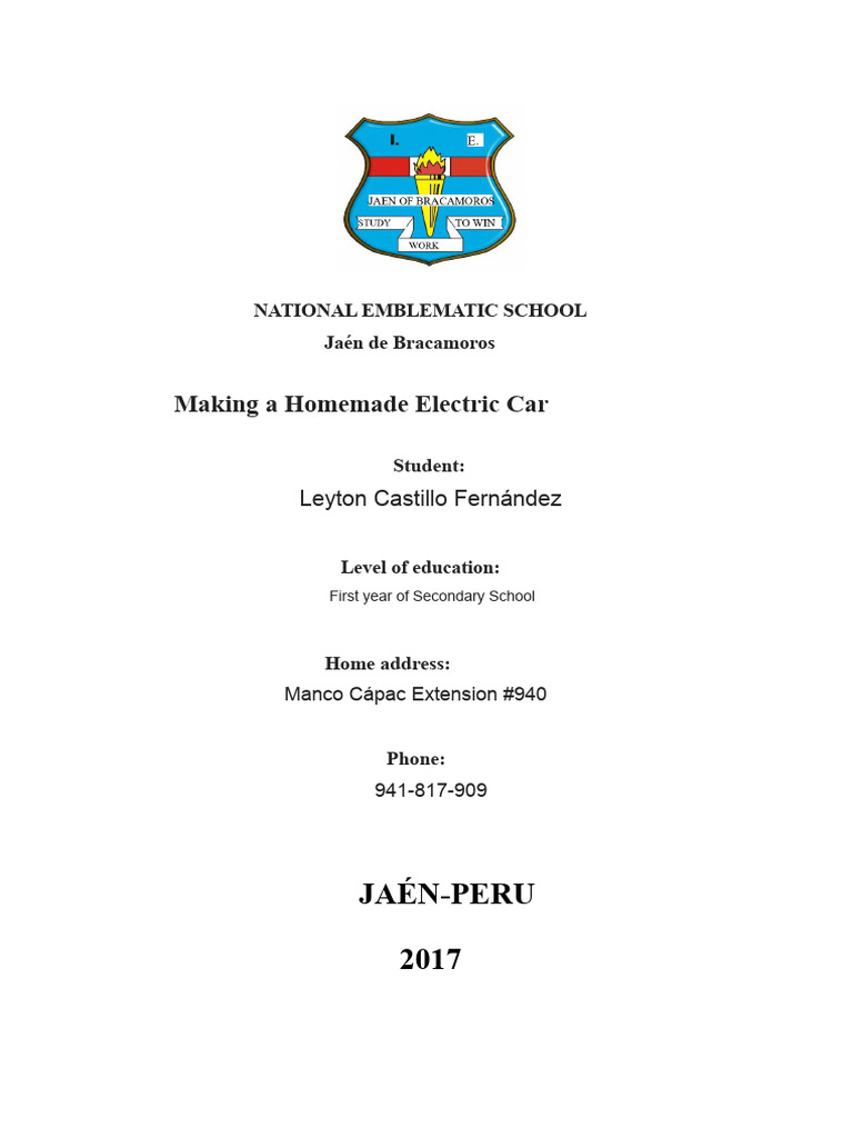 Homemade Electric Car Project Guide | PDF | Electric Motor ...