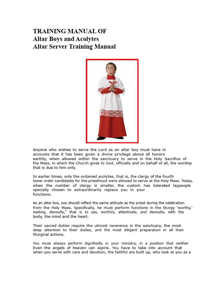 Altar Boy | PDF | Mass (Liturgy) | Altar