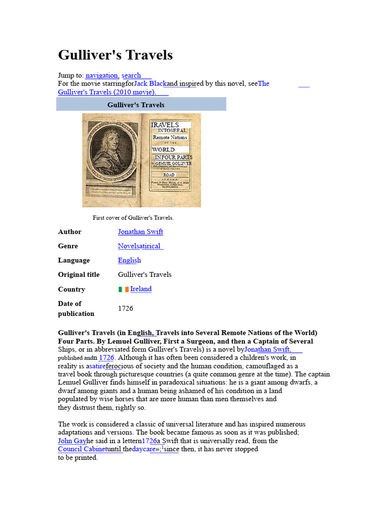 Gulliver's Travels | PDF | Gulliver's Travels | Jonathan Swift