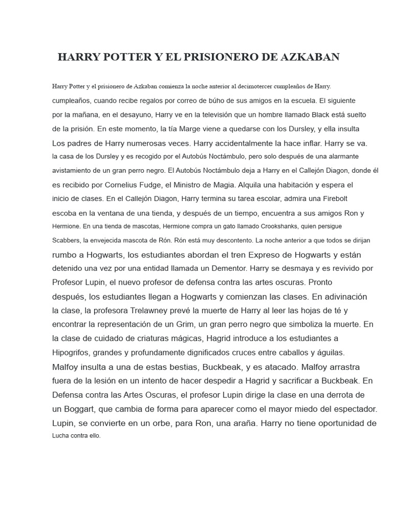Harry Potter: Prisionero de Azkaban | PDF | J. K. Rowling | Harry Potter