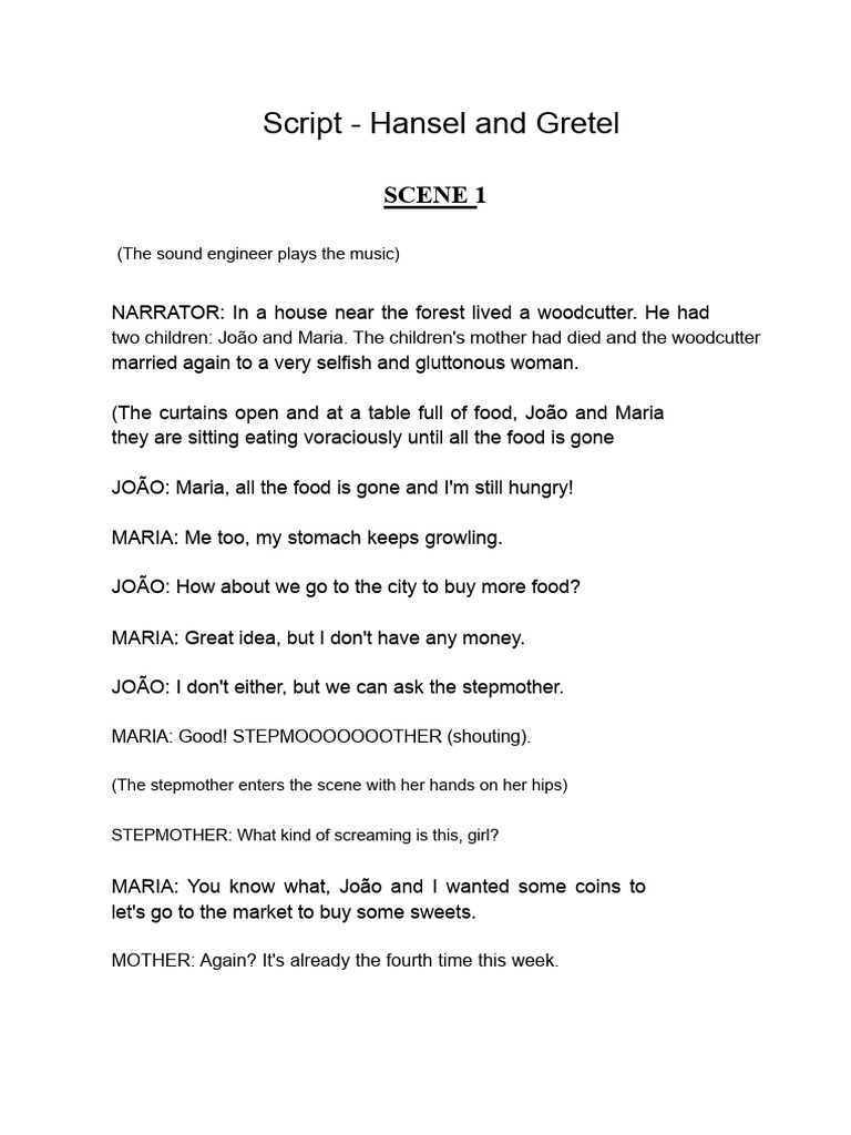 Script - Hansel and Gretel | PDF | Candy | Hansel And Gretel