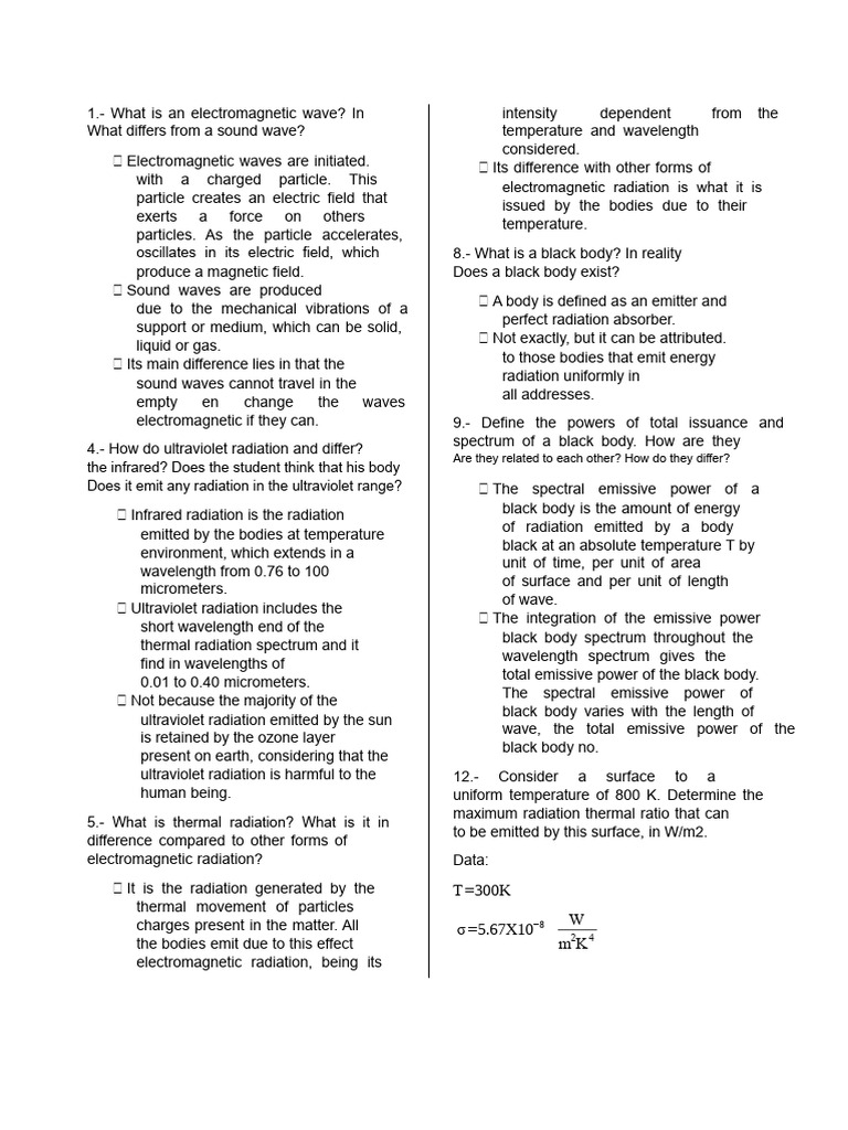 Heat Transfer Exercises | PDF | Electromagnetic Radiation | Waves
