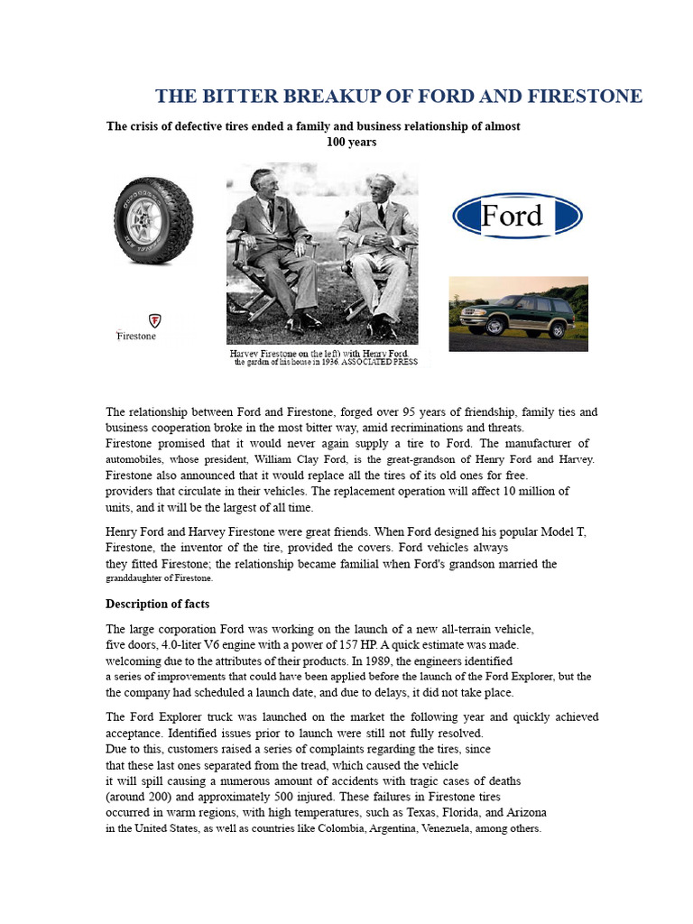 Ford and Firestone: A Bitter Split | PDF | Tire | National Highway ...