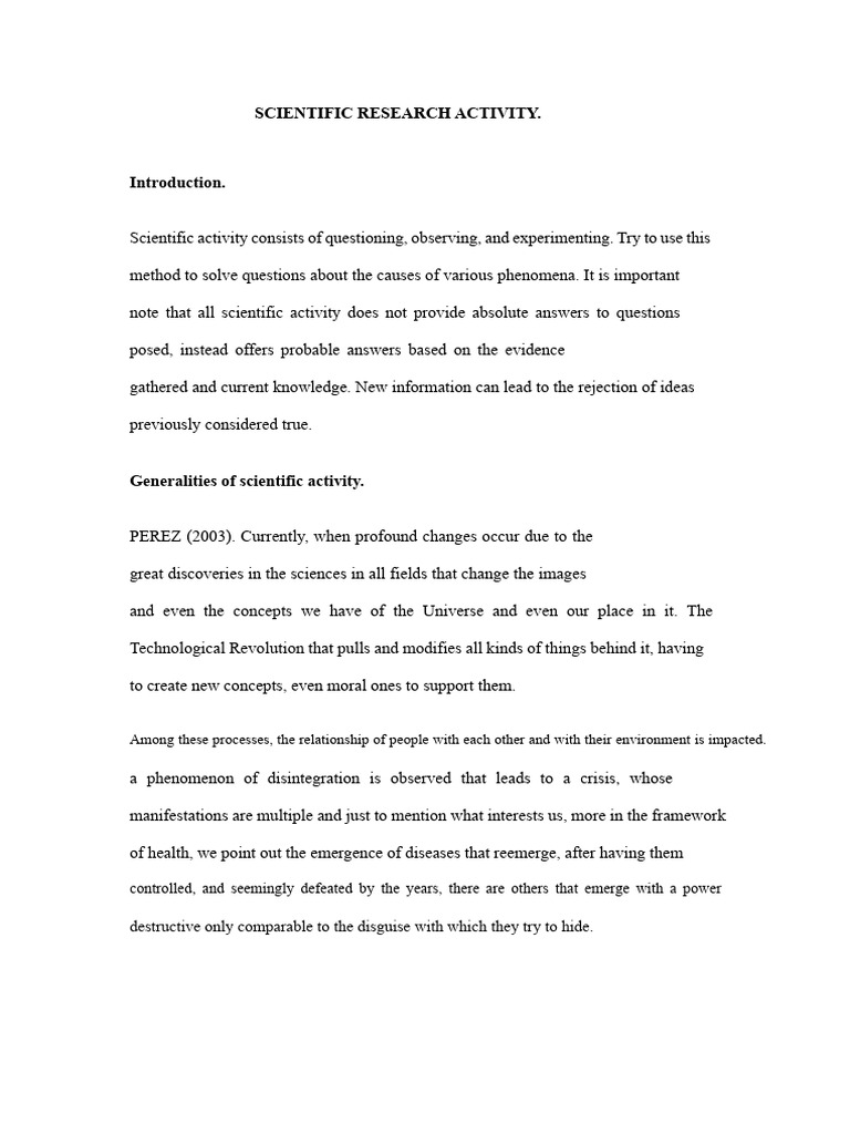 Scientific Research Activity | PDF | Experiment | Hypothesis