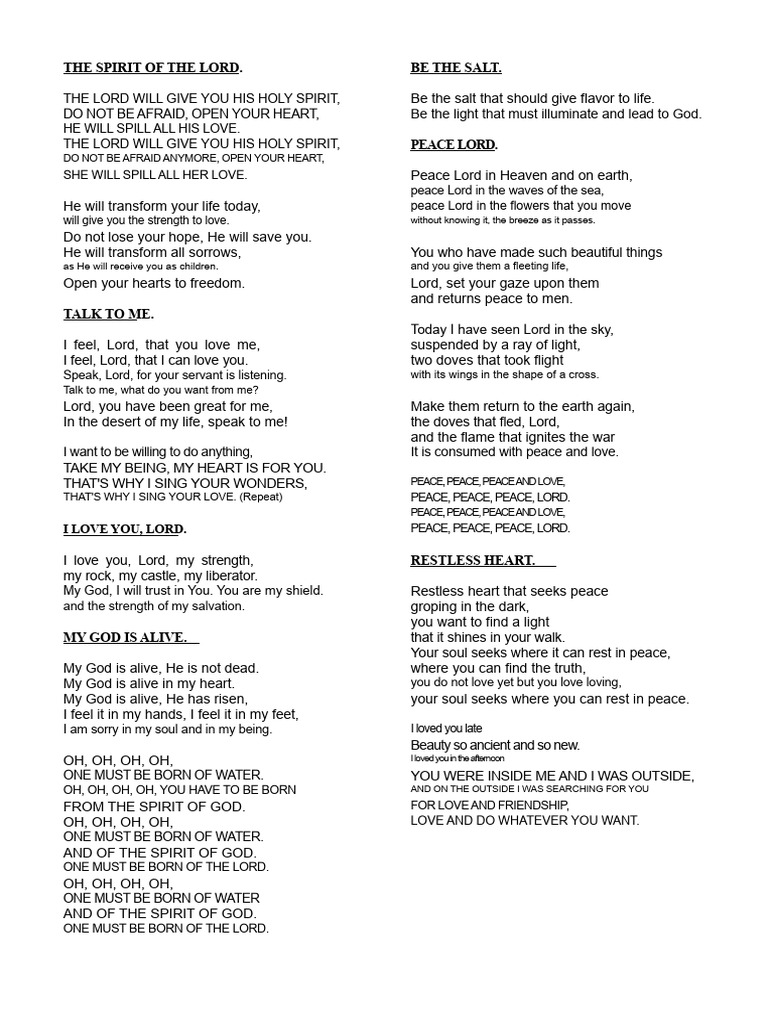 Songs Renewal Promises of Baptism | PDF | God In Christianity | Theology
