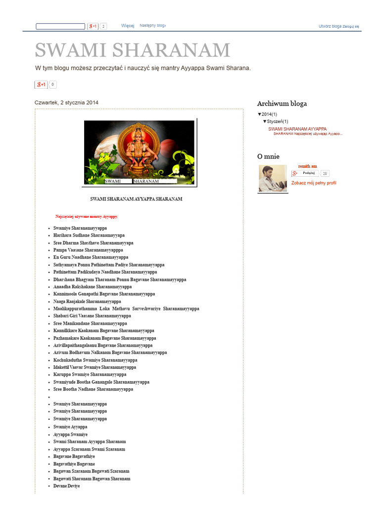 Ayyappa Mantras: Swami Sharanam Guide | PDF | Hindu Tantra | Hindu ...