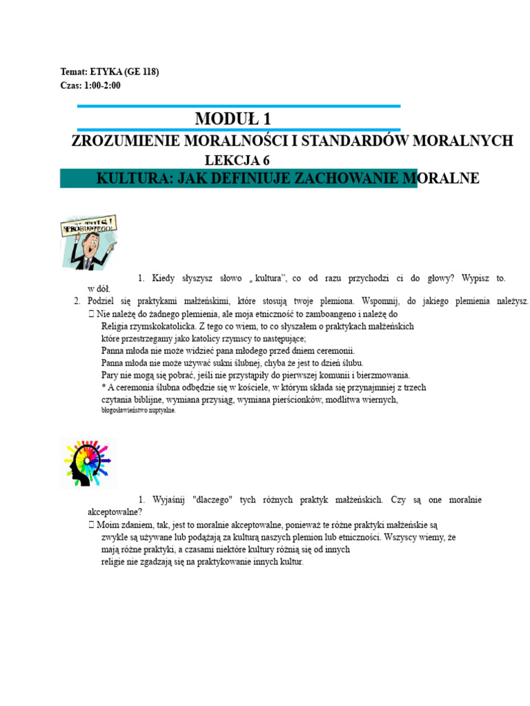 Moduł 1 Lekcja 6 Praca Domowa | PDF