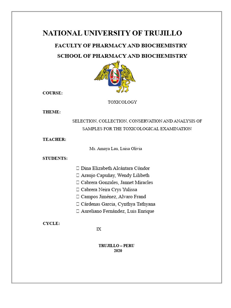 TOXICOLOGY Report 2 TOXICOLOGICAL EXAMINATION PDF | PDF ...