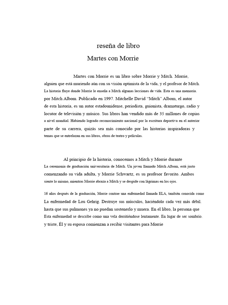 Reseña Del Libro | PDF