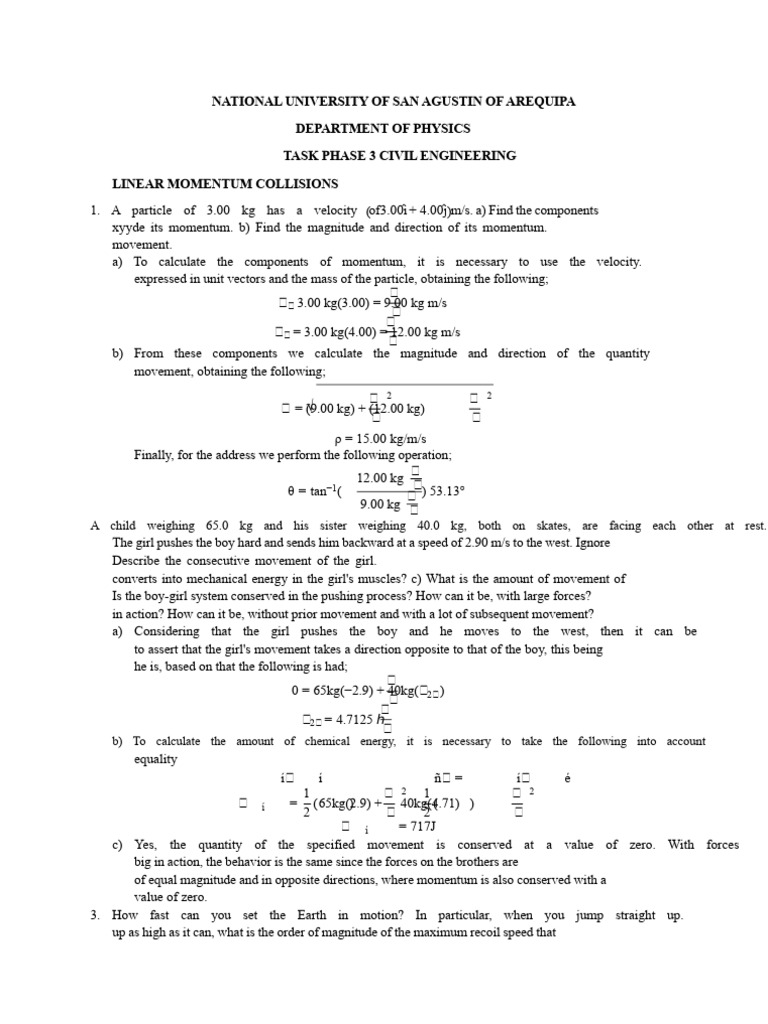 Task Phase 3 Physics 1 - (2022-b) | PDF | Momentum | Rotation Around A ...