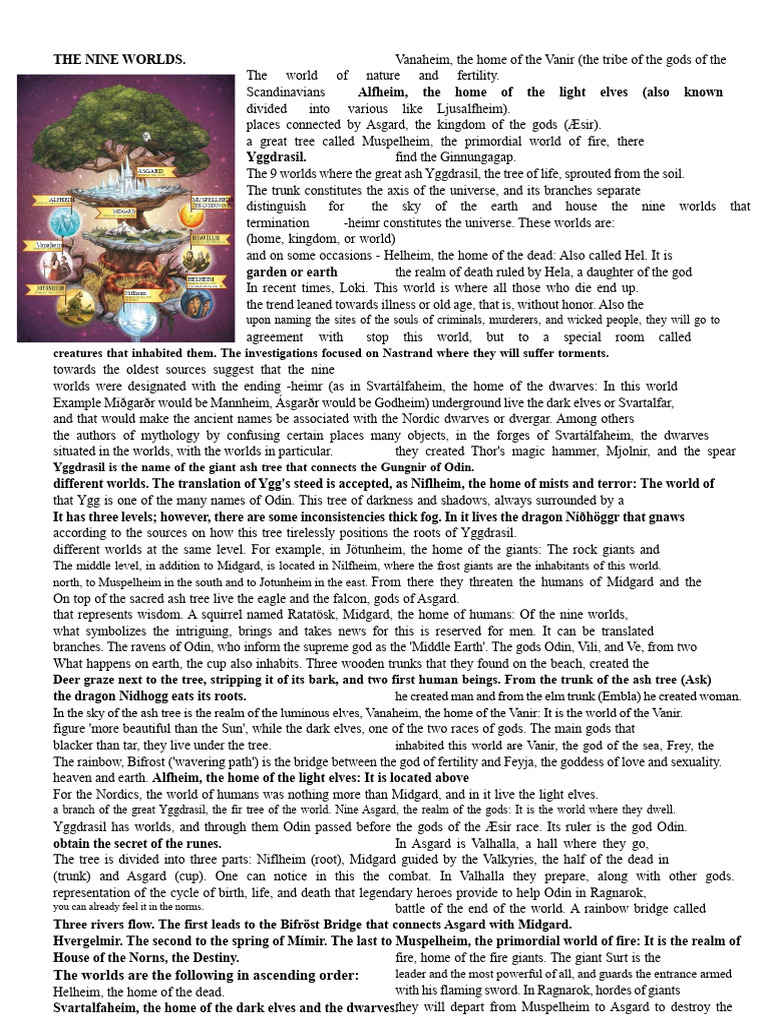 The 9 Worlds | PDF | Norse Mythology | Æsir