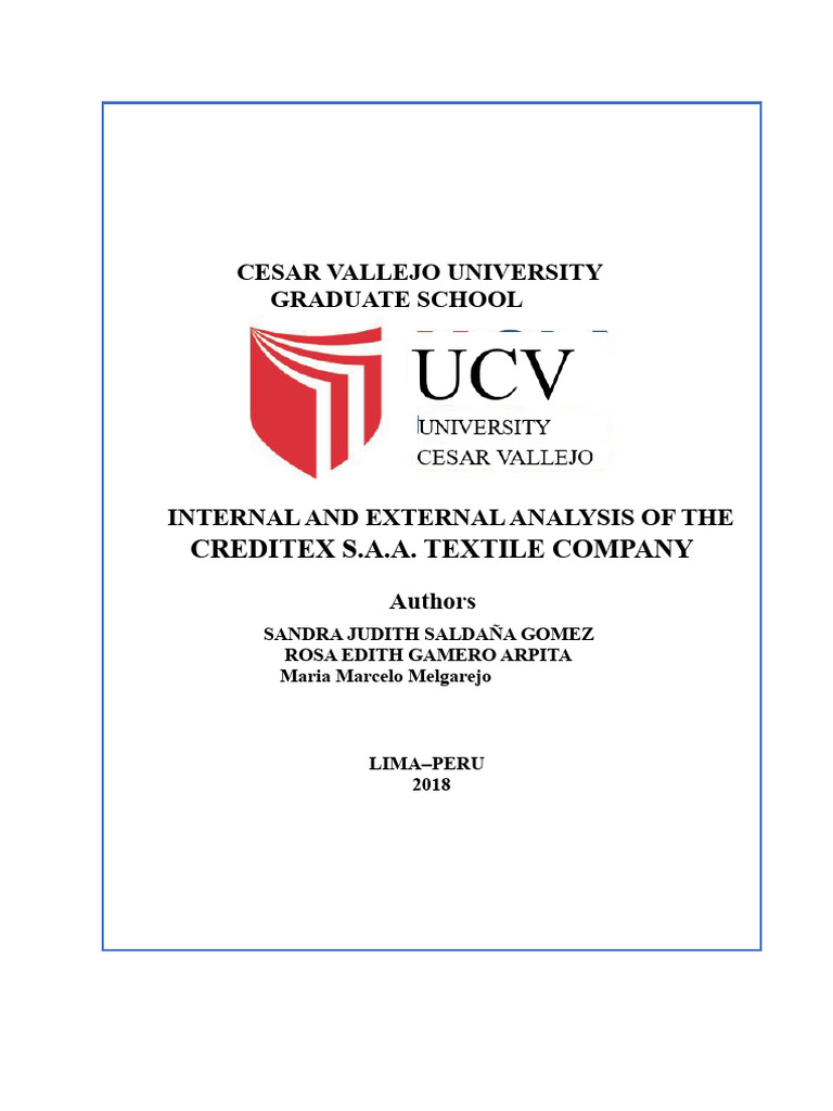 Internal and External Analysis of Creditex 1 | PDF | Cotton | Logistics
