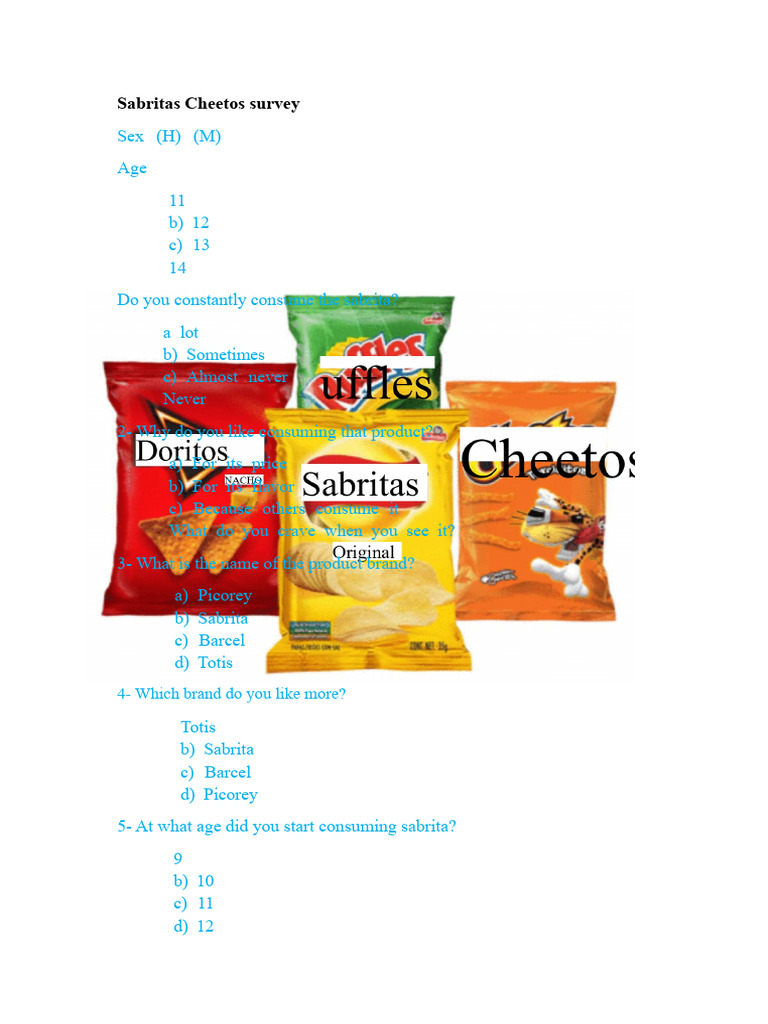 Sabrita Cheetos Survey | PDF
