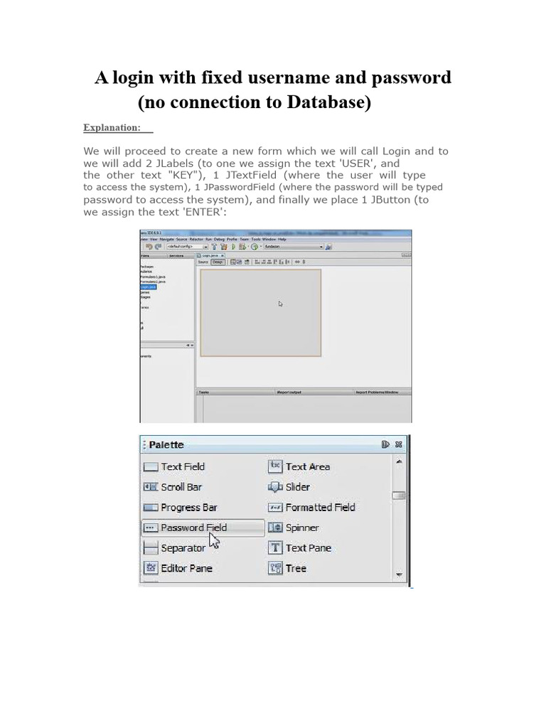 Java Login Form Implementation Guide | PDF | Login | Databases