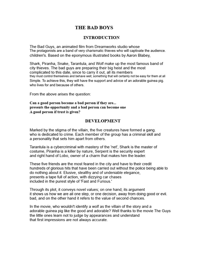 The Bad Boys | PDF