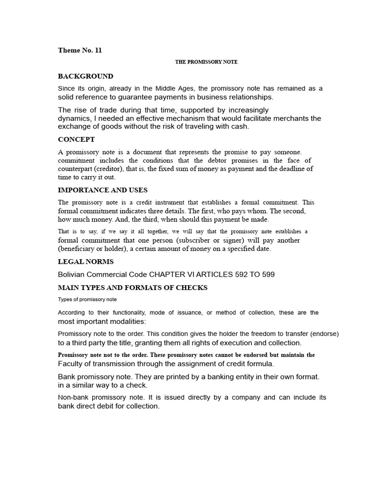 Understanding Promissory Notes: Types & Uses | PDF | Promissory Note ...