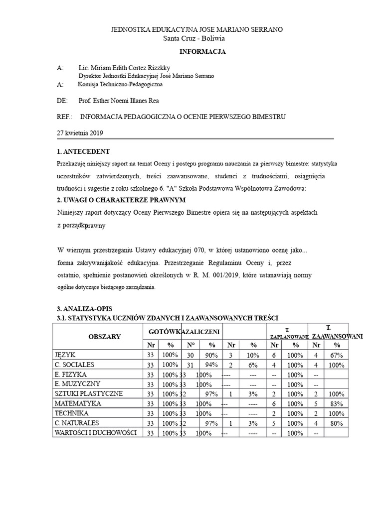 RAPORT 1 Bimester-2 | PDF
