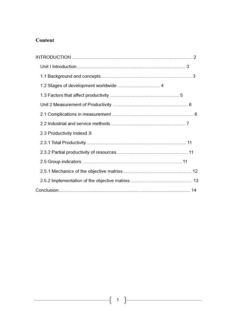 Unit 2 Measurement and Improvement of Productivity | PDF | Gross ...