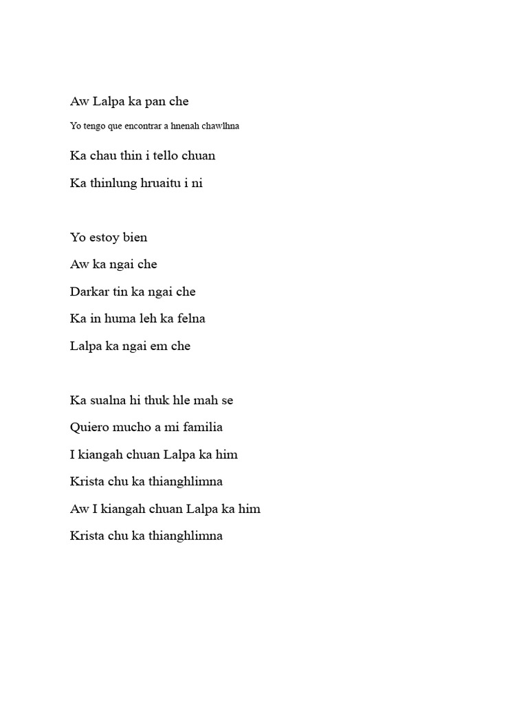 Aw Lalpa Ka Pan Che | PDF