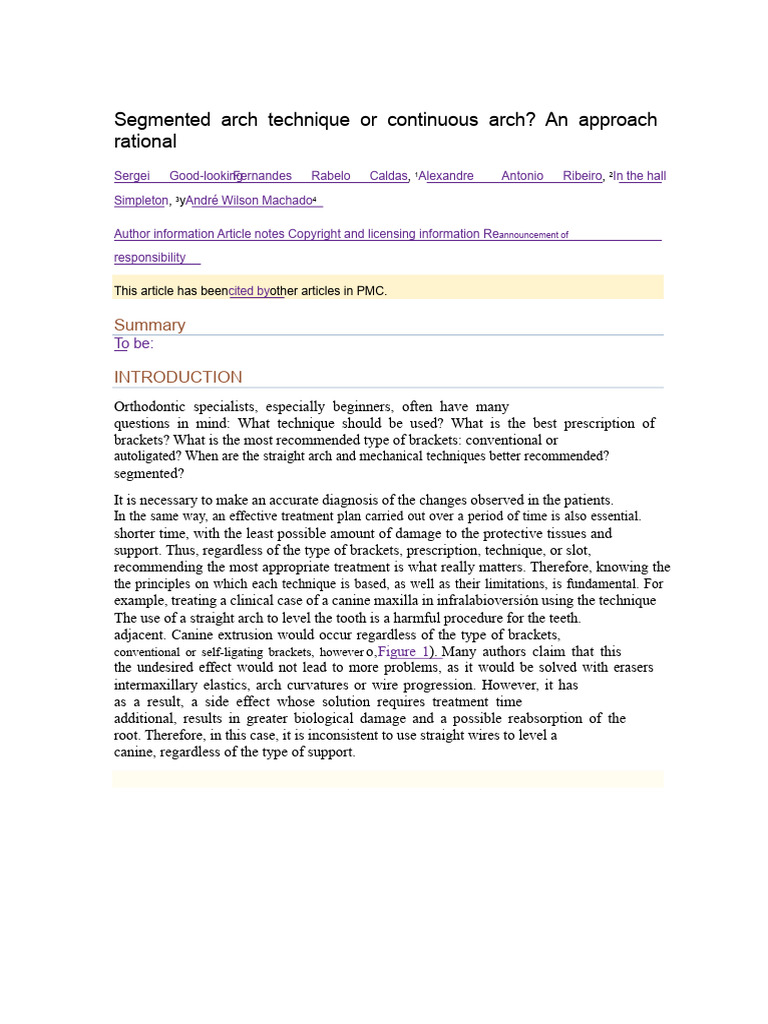 Segmented Arch Technique in Orthodontics | PDF | Dental Anatomy ...