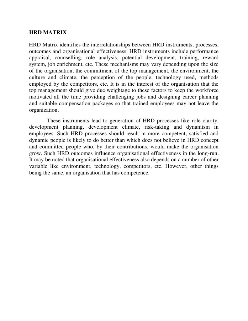 HRD Matrix | PDF
